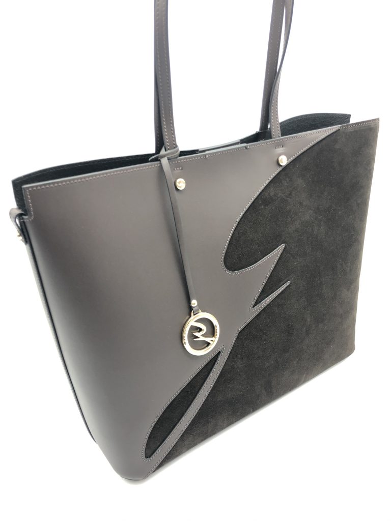 Gattinoni Vicky Double Handle Bag Leather/Suede Dark Brown | Iconed.it