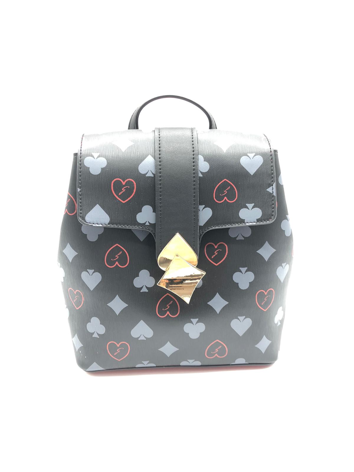 Gattinoni Heart Game Backpack Bag PVC / PU Black | Iconed.it