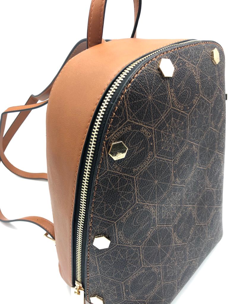 Gattinoni Teodosia Backpack Bag PVC / PU Brown/Tan | Iconed.it